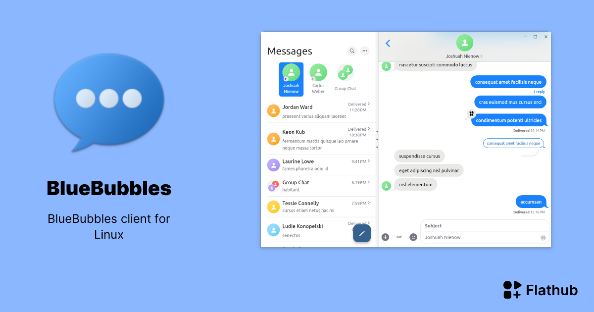 Instalar BlueBubbles no Linux | Flathub