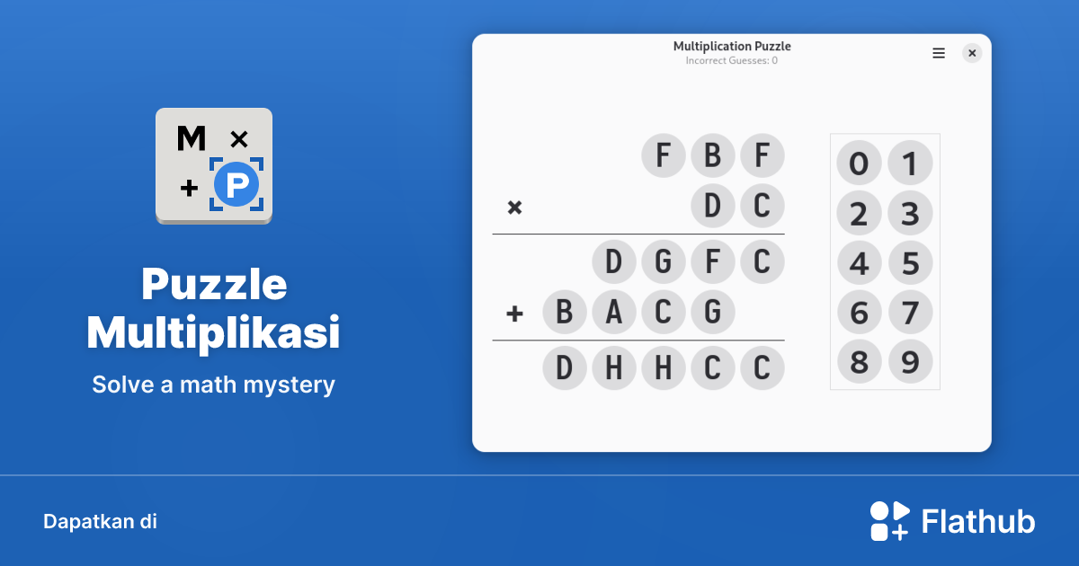 Memasang Puzzle Multiplikasi di Linux | Flathub