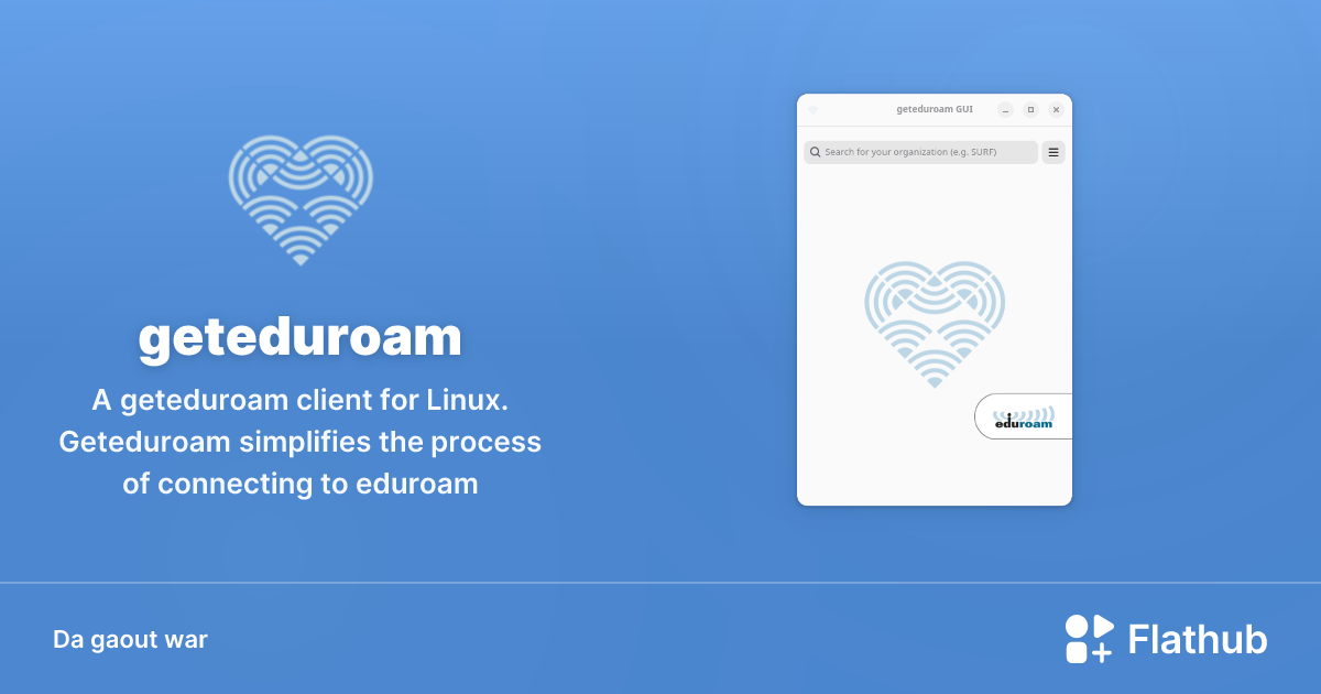 Staliañ geteduroam war Linux | Flathub