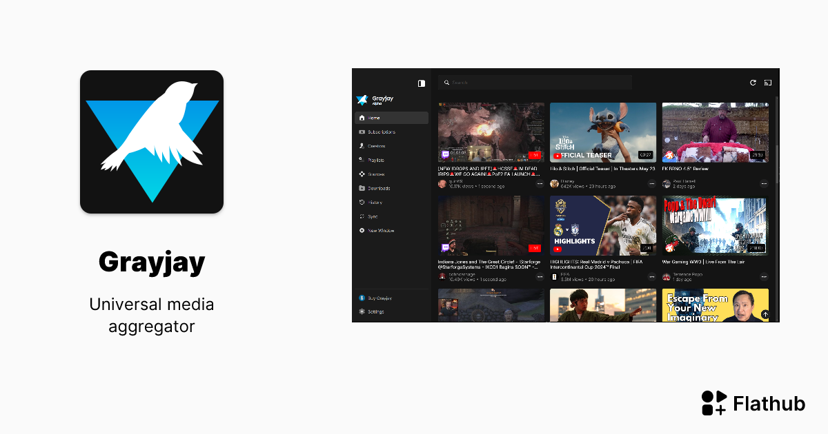 Installar Grayjay sur Linux | Flathub