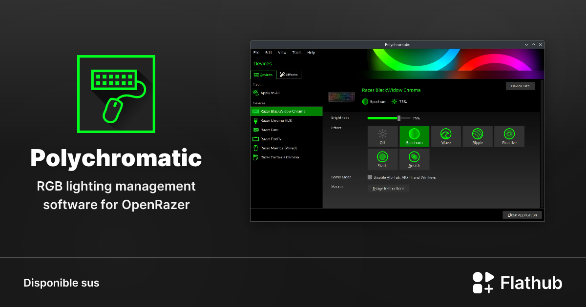 Installar Polychromatic sus Linux | Flathub