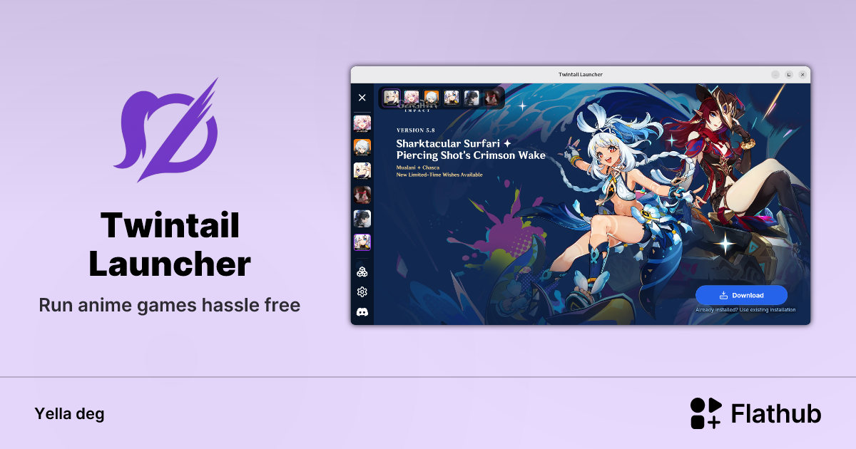 Asebded n Twintail Launcher ɣef Linux | Flathub