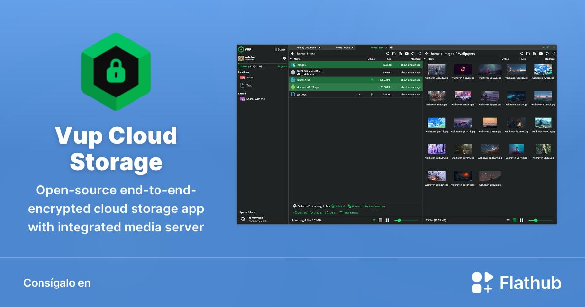 Instalar Vup Cloud Storage en Linux | Flathub