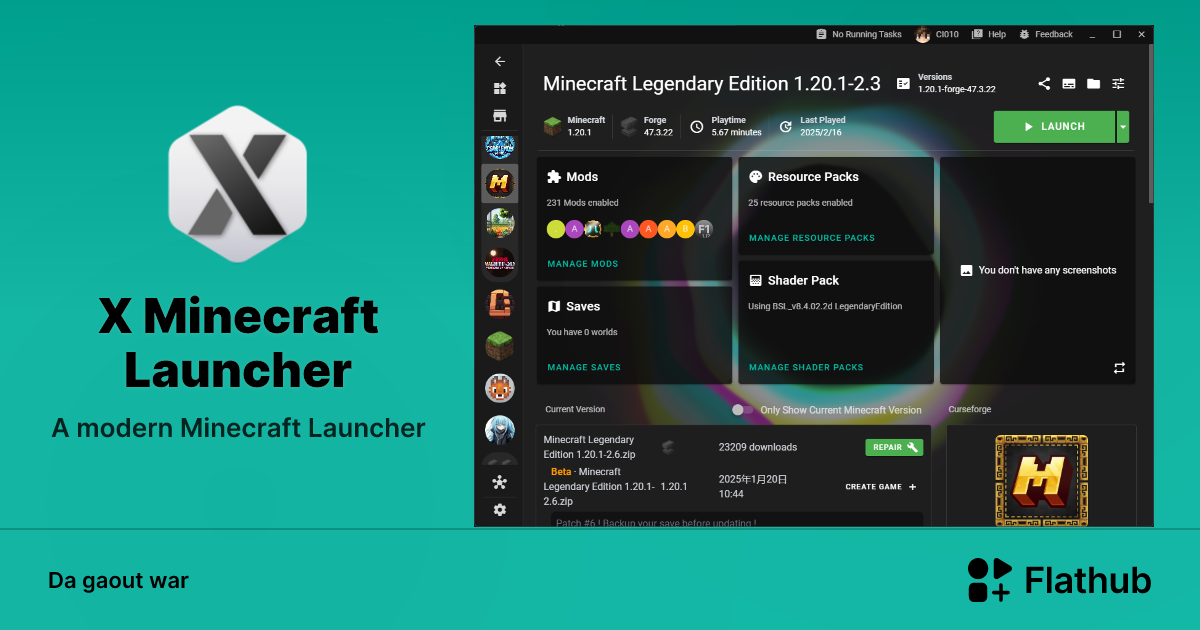 Staliañ X Minecraft Launcher war Linux | Flathub
