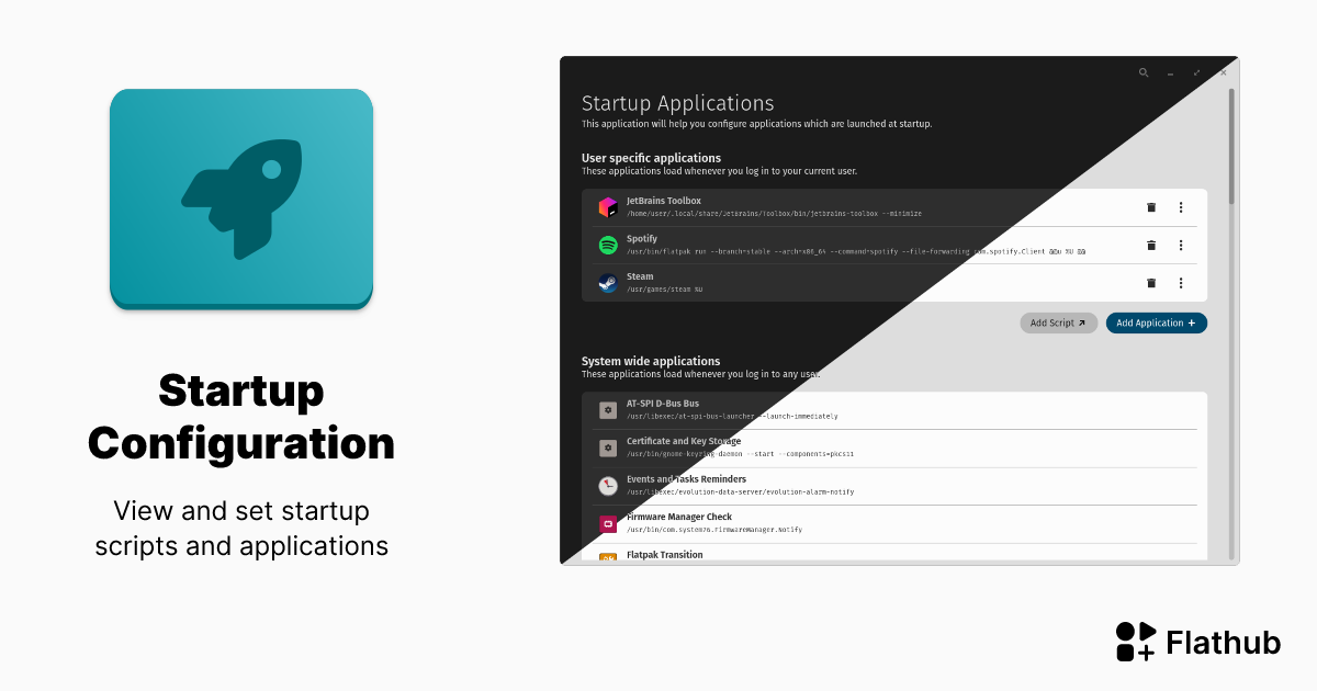 Instalar Startup Configuration en Linux | Flathub
