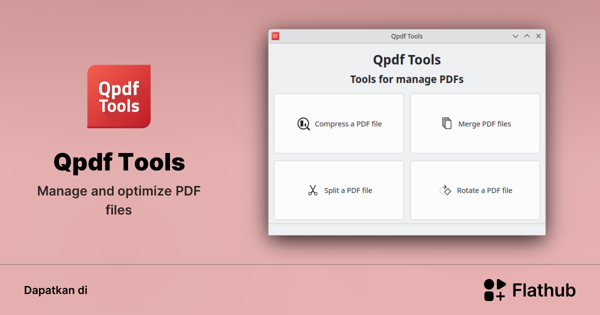 Menginstal Qpdf Tools Di Linux Flathub