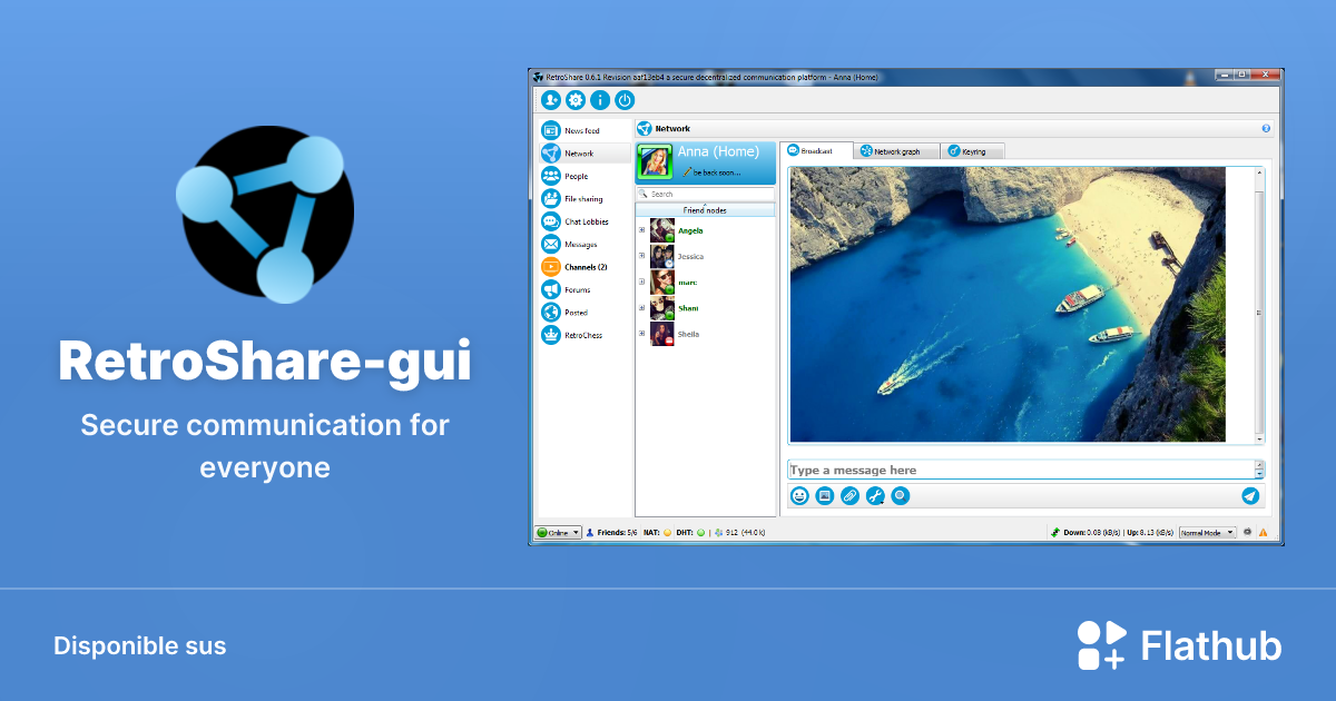Installar RetroShare-gui sus Linux | Flathub