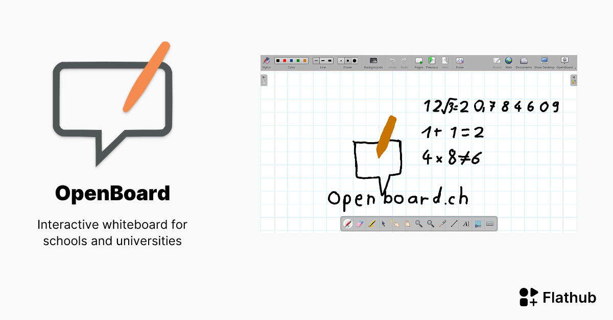 Menginstal OpenBoard di Linux | Flathub