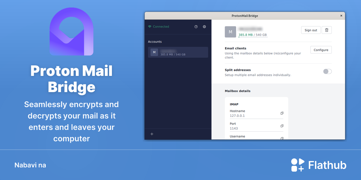Instaliraj aplikaciju Proton Mail Bridge na Linux | Flathub