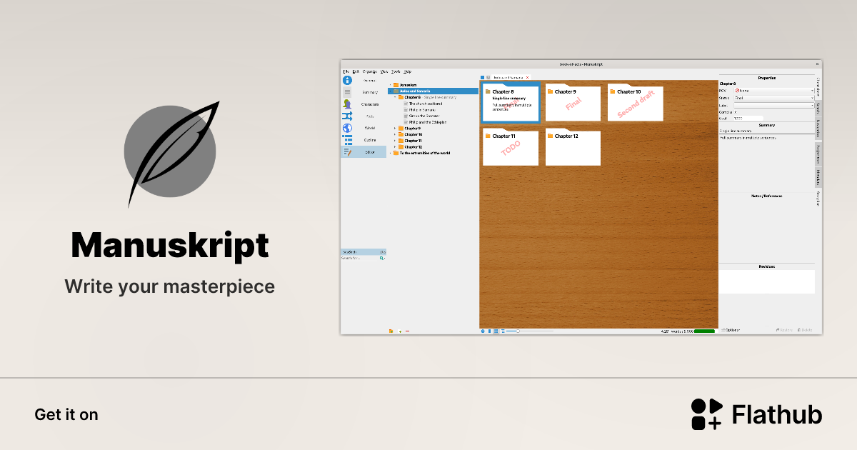 Install Manuskript on Linux | Flathub