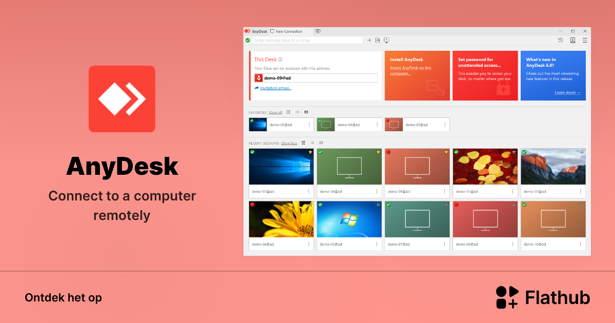 Installeer AnyDesk op Linux | Flathub