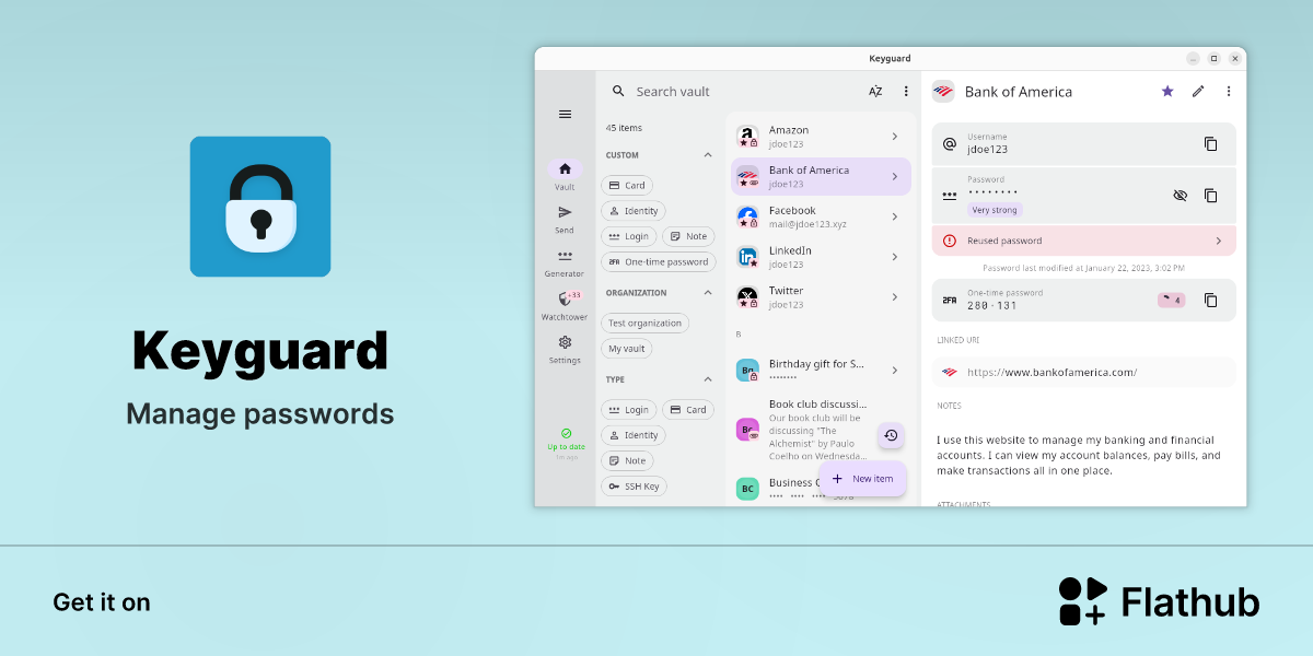 Install Keyguard on Linux | Flathub