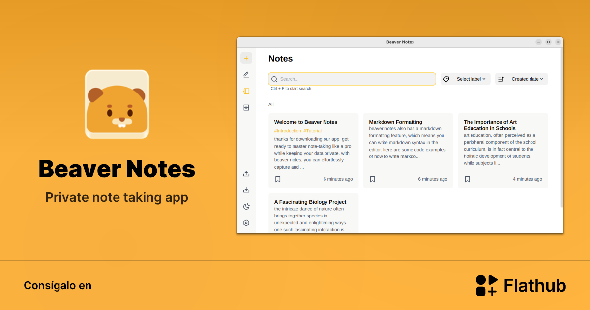Instalar Beaver Notes en Linux | Flathub