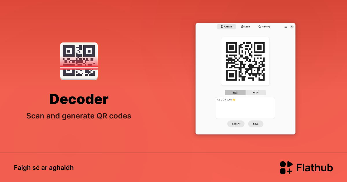 Suiteáil Decoder ar Linux | Flathub