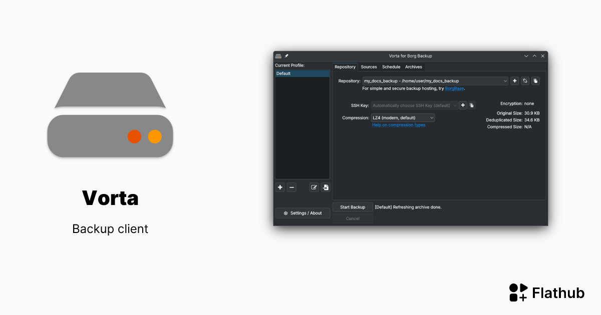 Instalar Vorta en Linux | Flathub