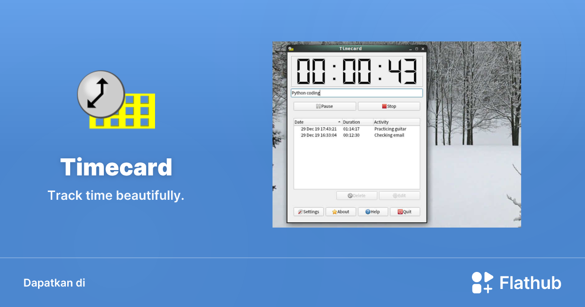 Menginstal Timecard di Linux | Flathub