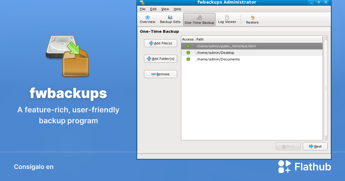 Instalar fwbackups en Linux | Flathub