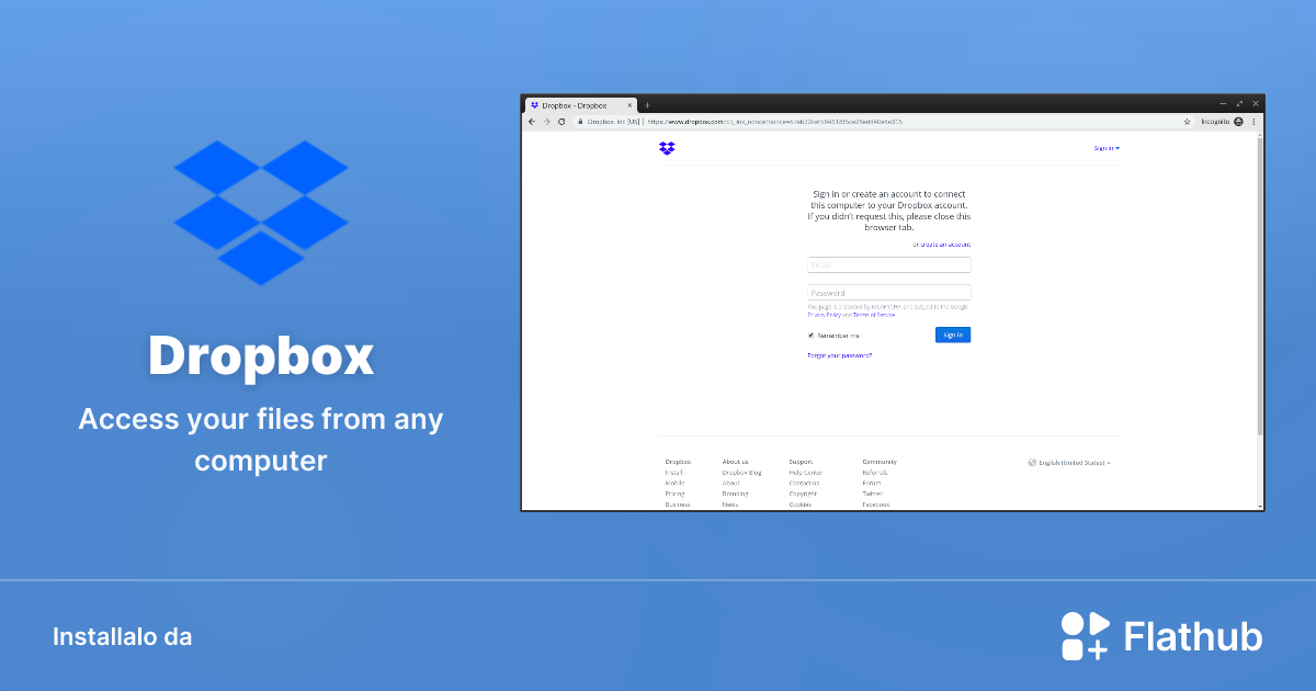 Installa Dropbox su Linux | Flathub