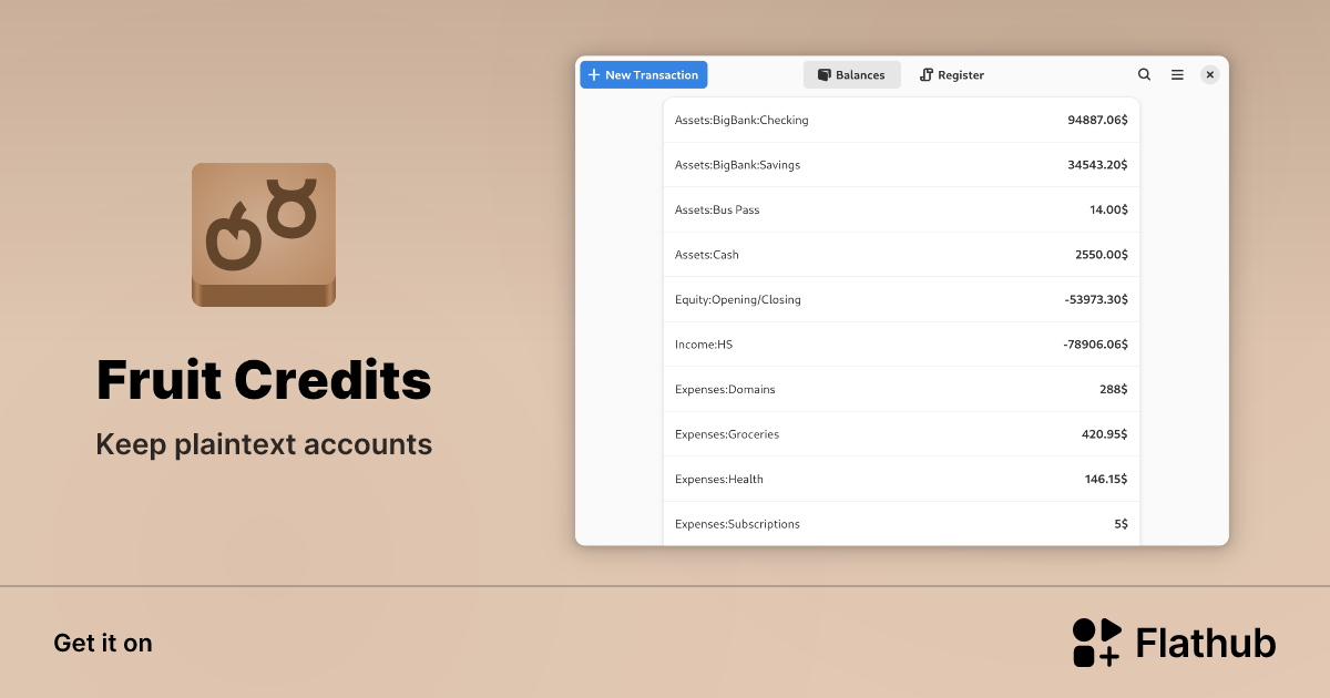 Install Fruit Credits on Linux | Flathub