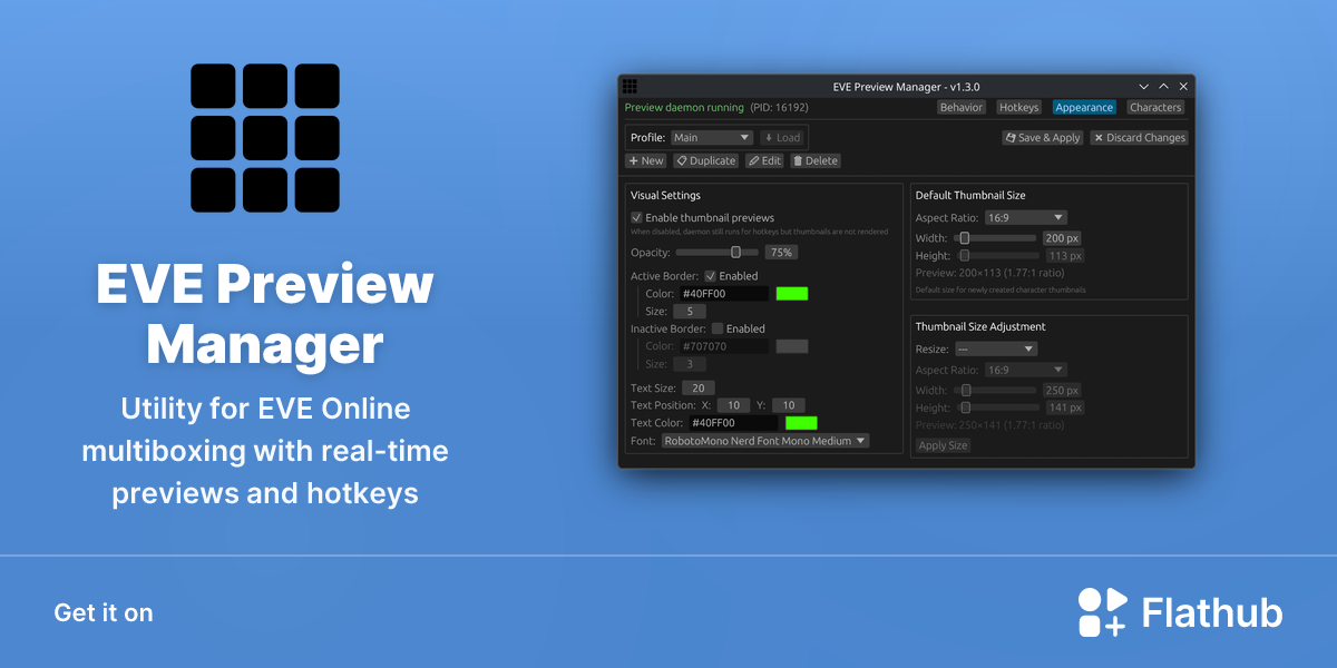 Install EVE Preview Manager on Linux | Flathub