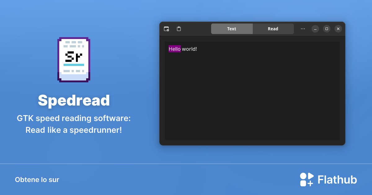 Installar Spedread in Linux | Flathub