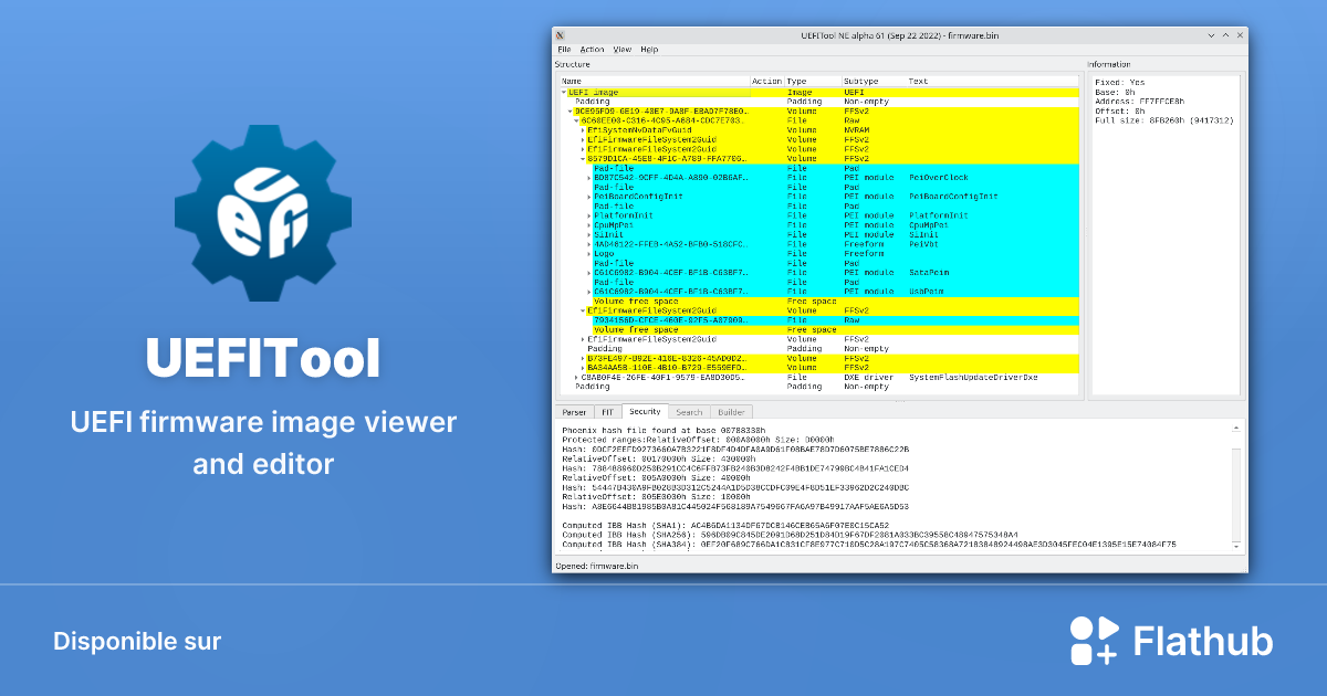 Installer UEFITool sur Linux | Flathub