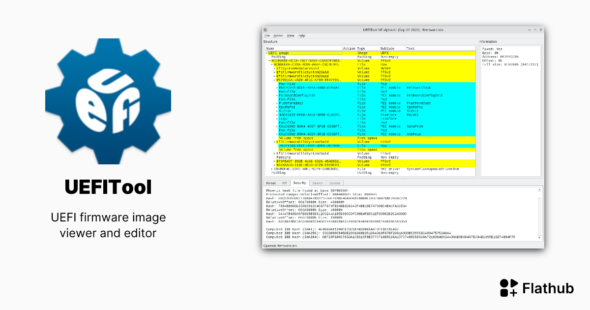 Menginstal UEFITool di Linux | Flathub