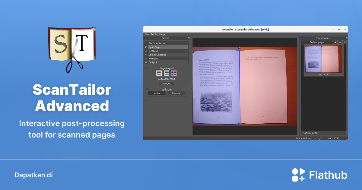 Menginstal ScanTailor Advanced di Linux | Flathub