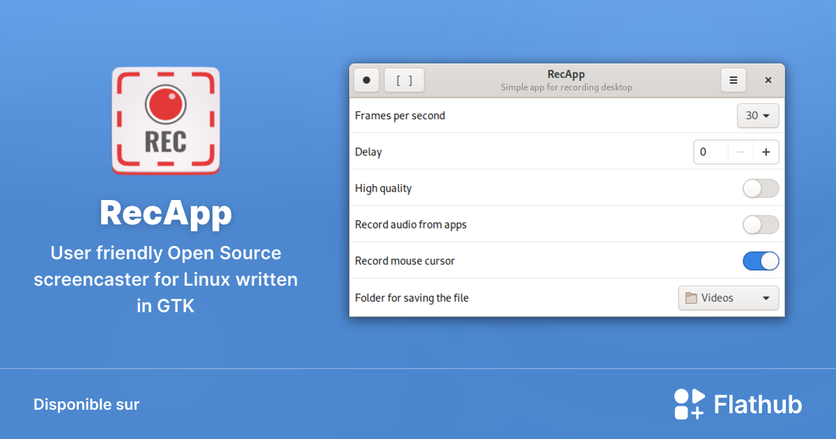 Installer RecApp sur Linux | Flathub