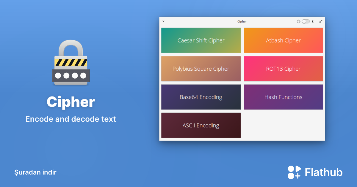 Cipher uygulamasını Linux'ta kur | Flathub