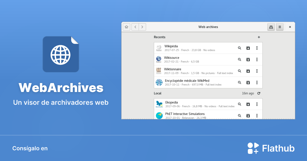 Instalar WebArchives en Linux | Flathub