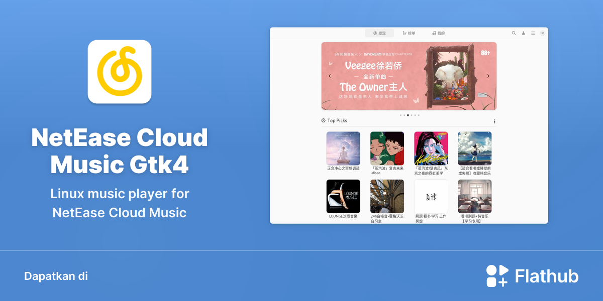 Memasang NetEase Cloud Music Gtk4 di Linux | Flathub