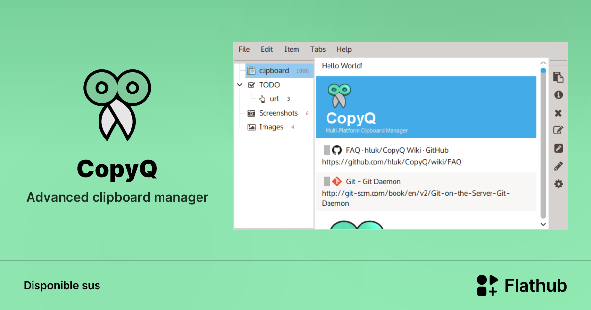 Installar CopyQ sus Linux | Flathub