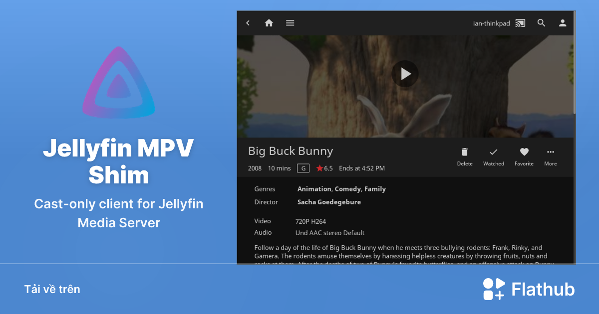 Cài đặt Jellyfin MPV Shim trên Linux | Flathub