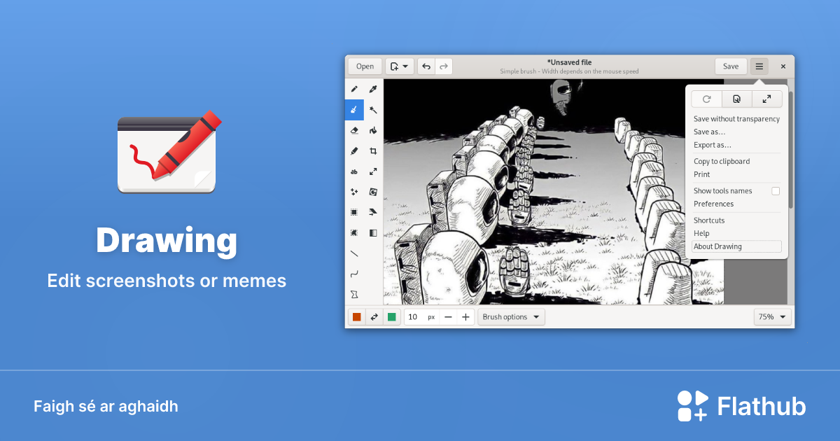 Suiteáil Drawing ar Linux | Flathub