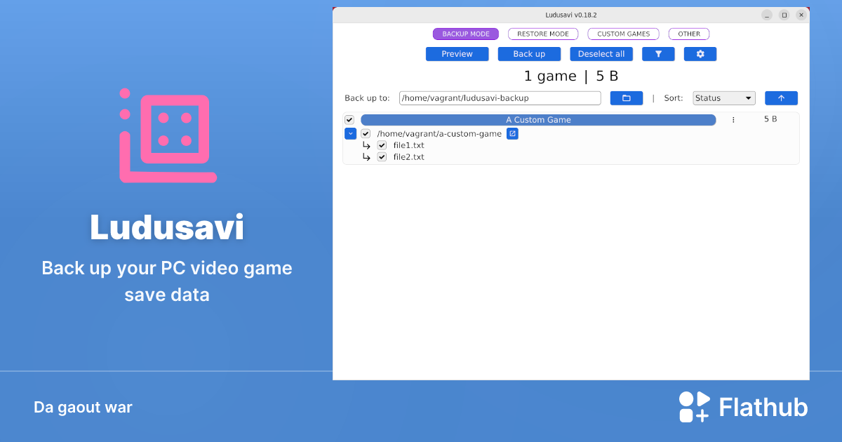 Install Ludusavi on Linux | Flathub