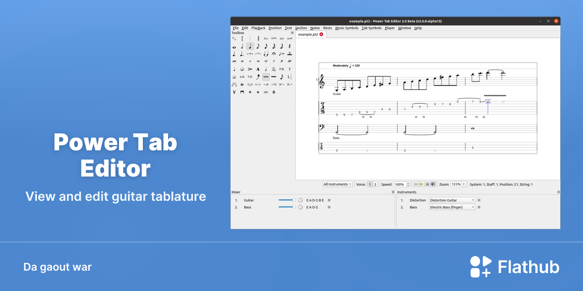 Staliañ Power Tab Editor war Linux | Flathub