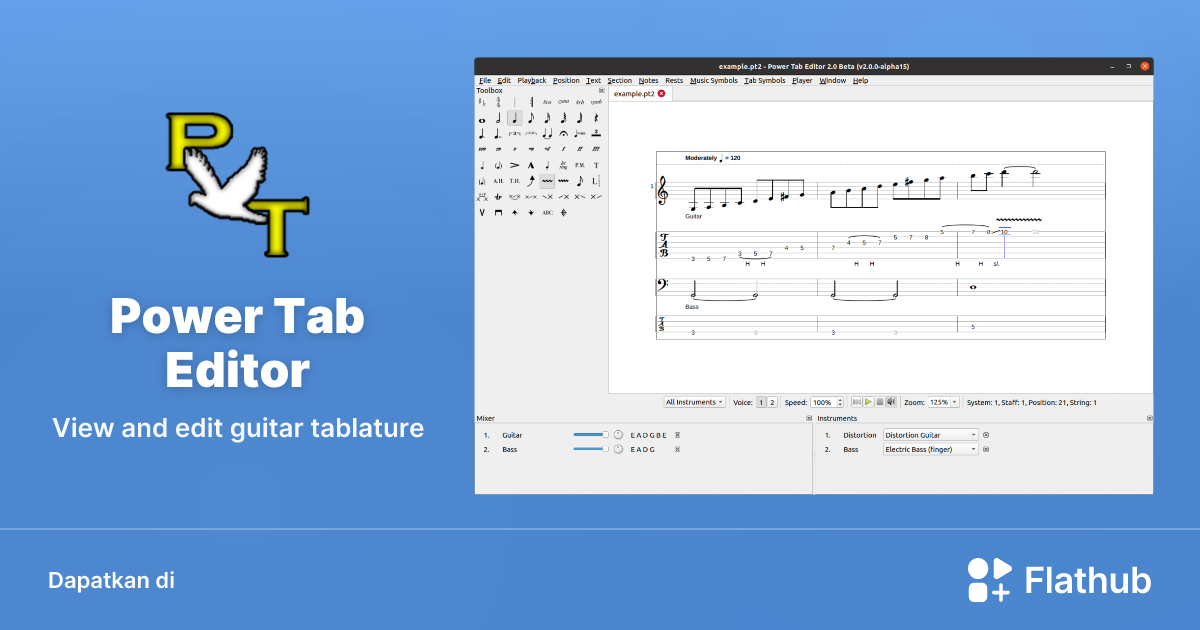 Menginstal Power Tab Editor di Linux | Flathub