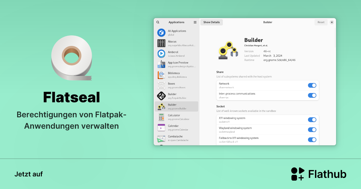 Flatseal auf Linux installieren | Flathub