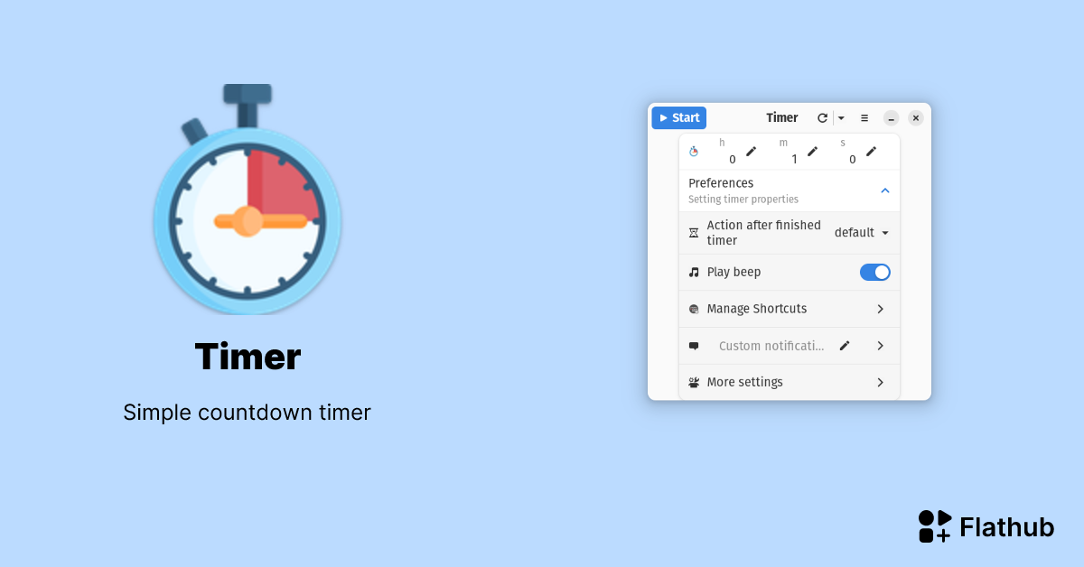 Sbedd Timer Deg Linux Flathub