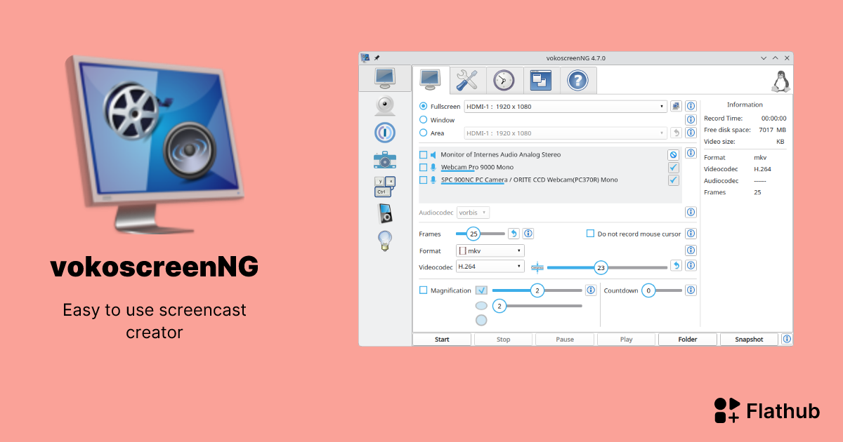 Install vokoscreenNG on Linux | Flathub