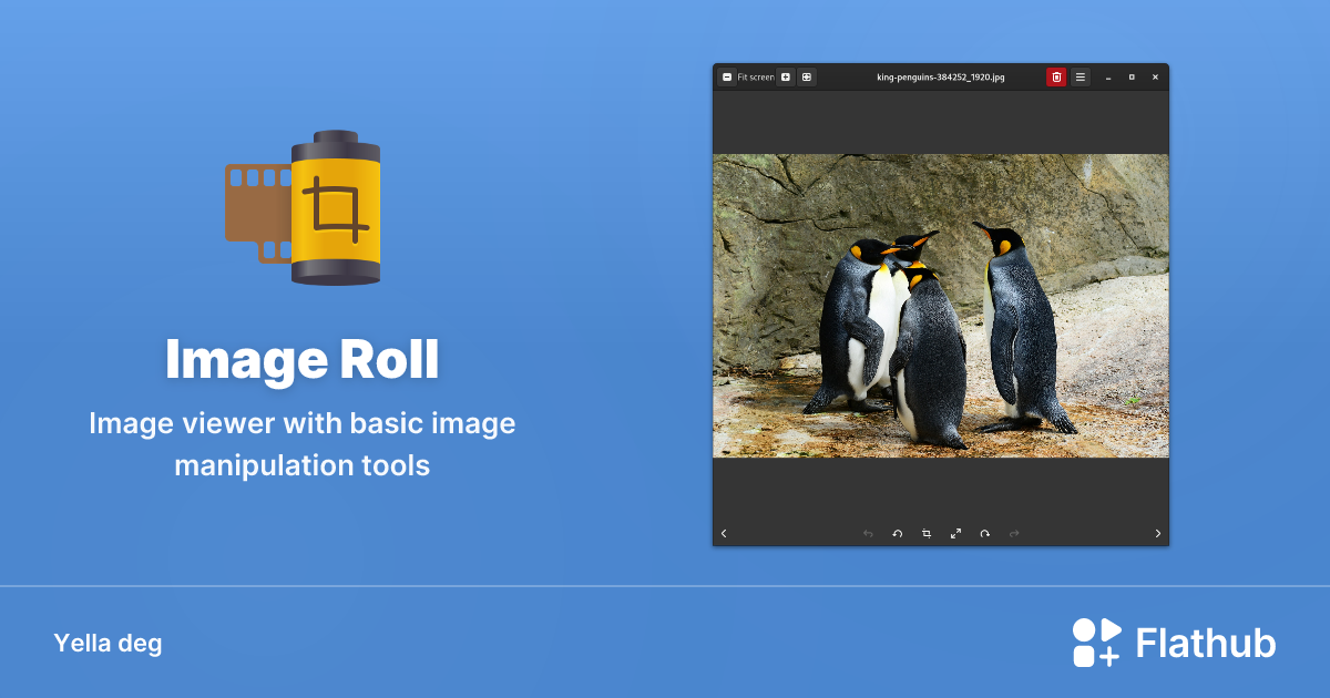 Sbedd Image Roll deg Linux | Flathub