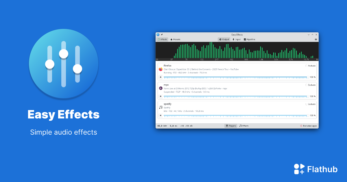 Instalar Easy Effects en Linux | Flathub