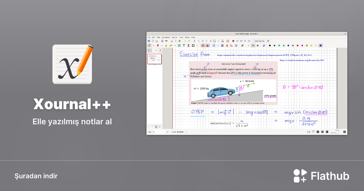Xournal++ uygulamasını Linux'ta kur | Flathub