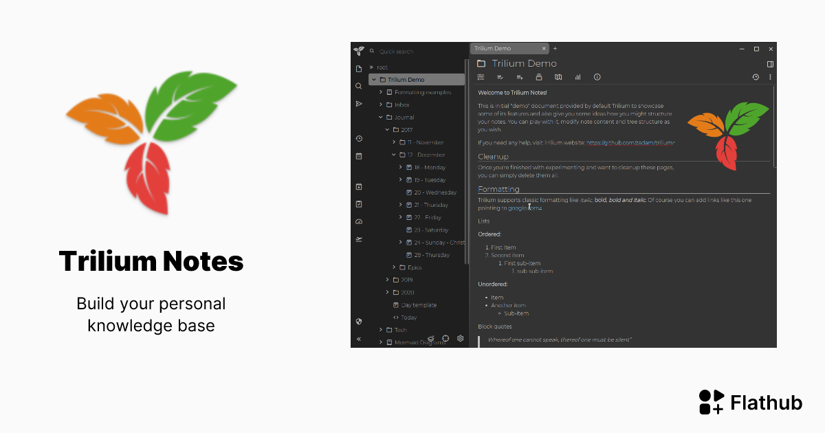 Instalar Trilium Notes en Linux | Flathub
