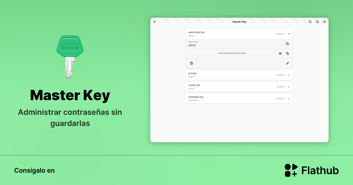 Instalar Master Key en Linux | Flathub