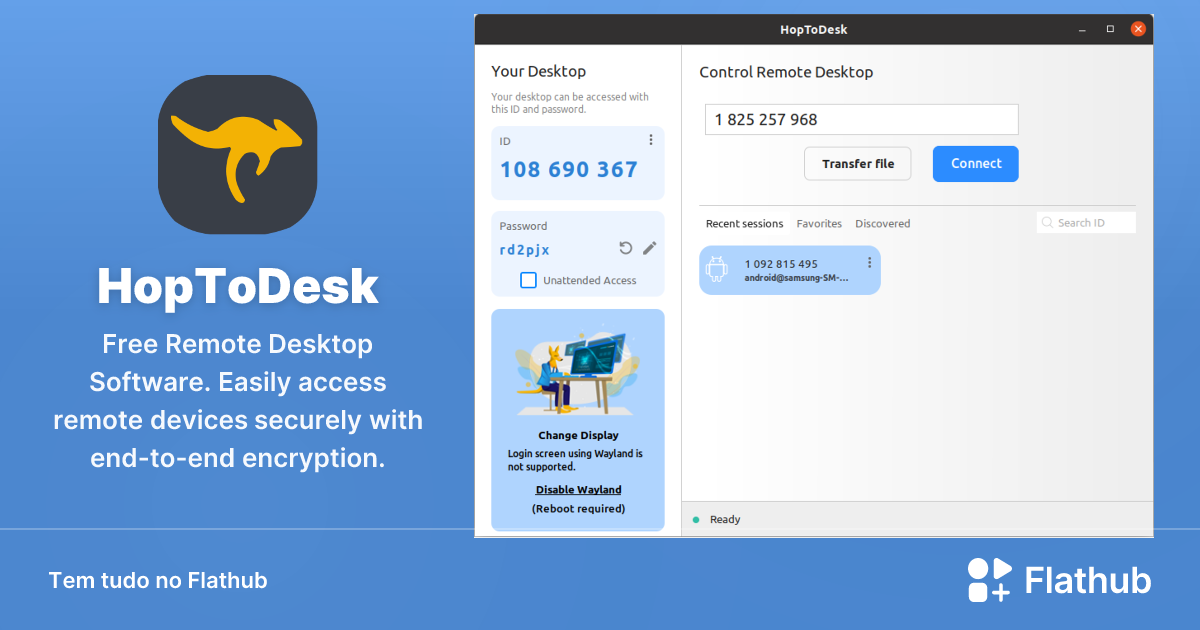 Instalar HopToDesk no Linux | Flathub