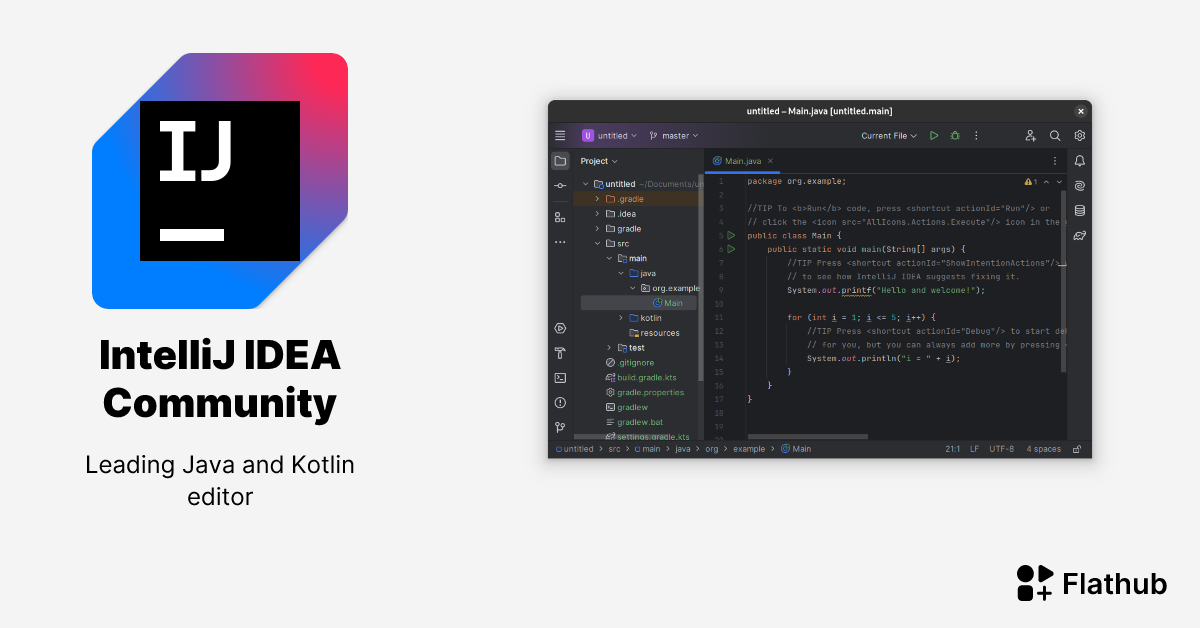 Install IntelliJ IDEA Community on Linux | Flathub