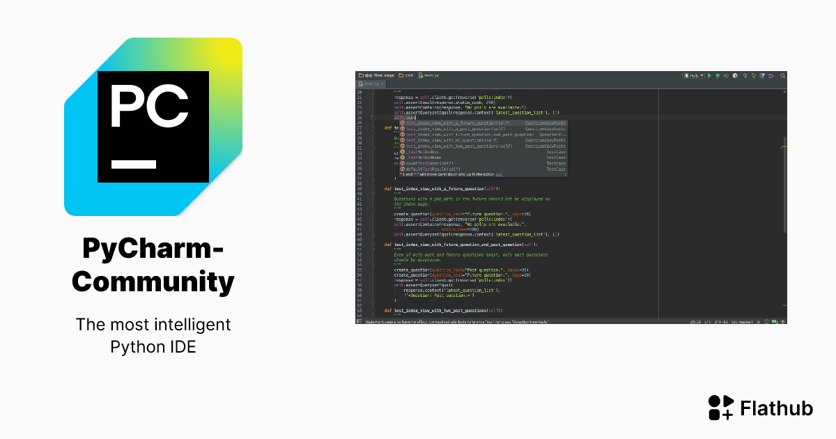 Suiteáil PyCharm-Community ar Linux | Flathub