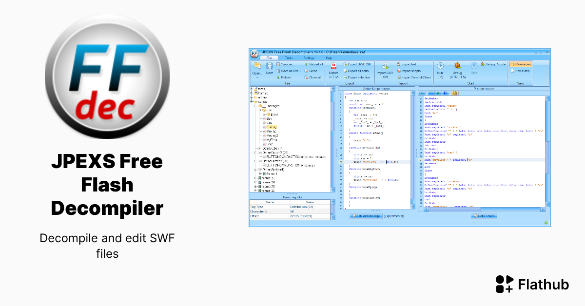 JPEXS Free Flash DecompilerをLinuxにインストール | Flathub